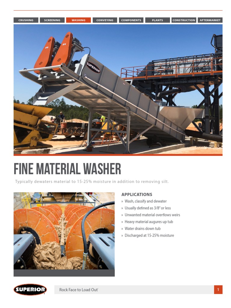 Fine Material Washer Literature | PDF