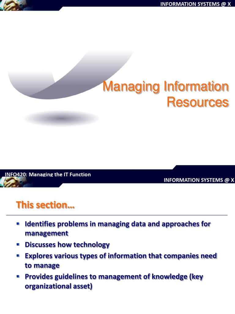 Managing Information Resources 1 | PDF | Information System | Databases