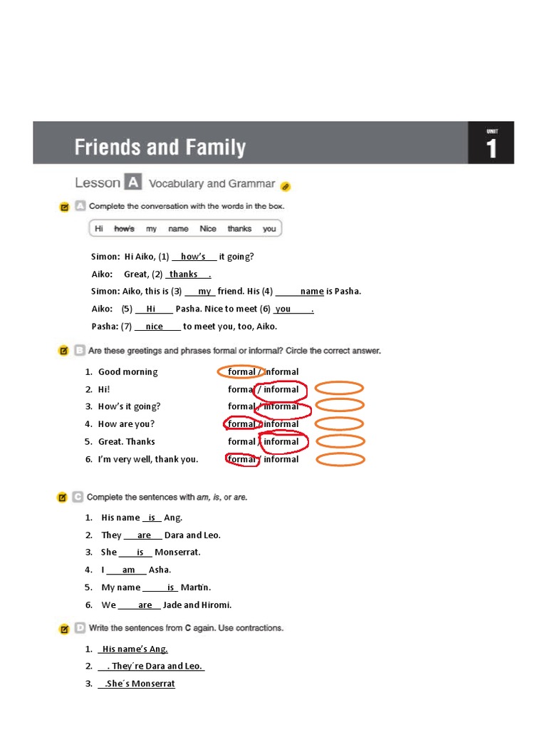 Lesson 1 - A Ingles | PDF