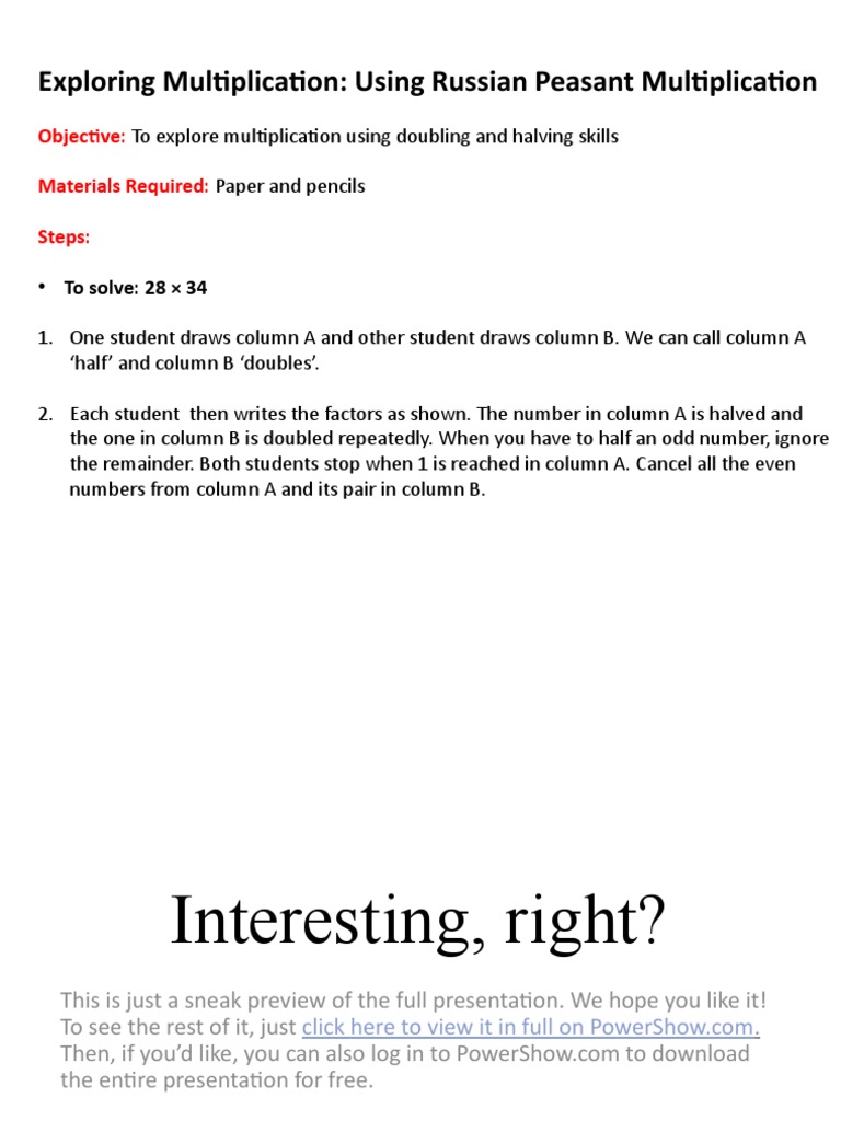 Exploring Multiplication.8503204.Powerpoint | PDF