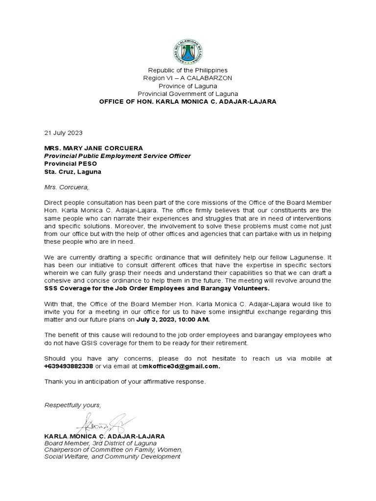 PESO Letter | PDF