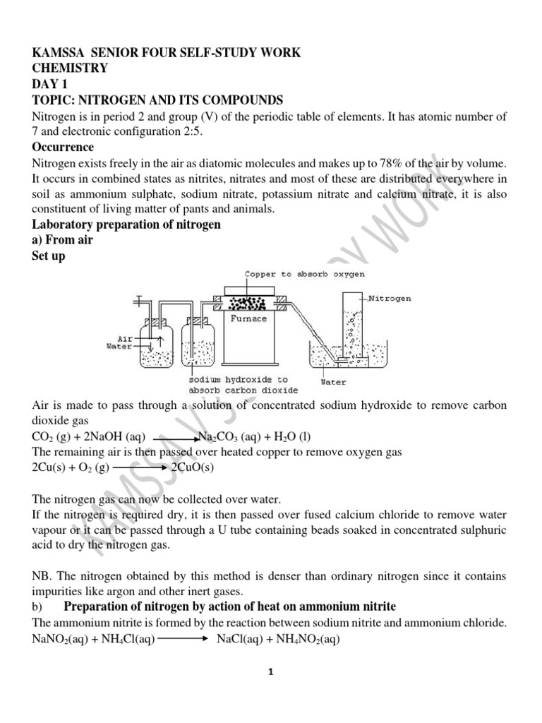 Nitrogen and Its Compounds Overview | PDF | Nitric Acid | Nitrogen