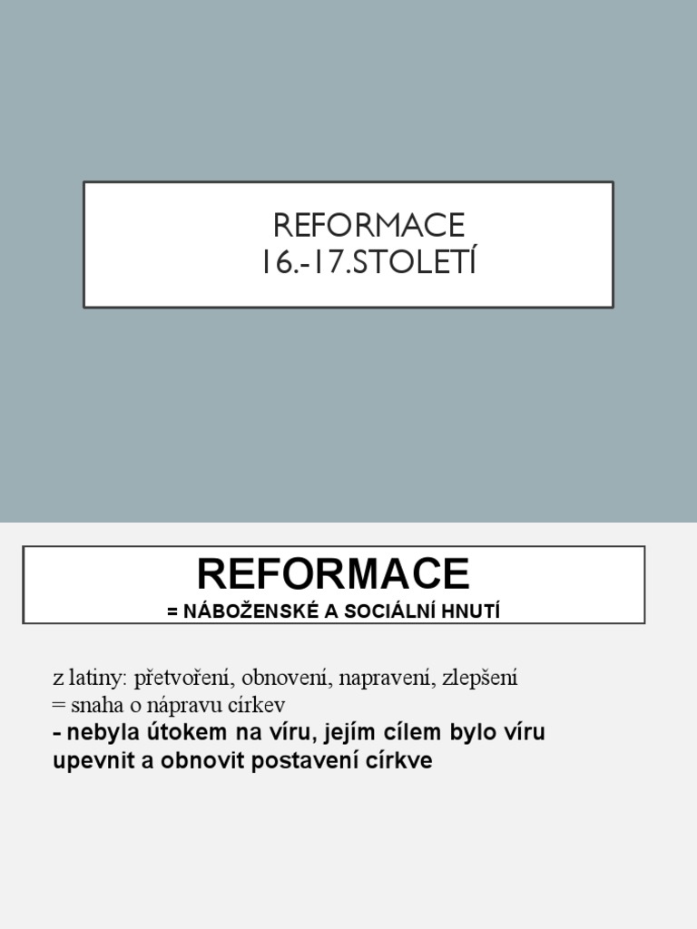 Reformace 1 | PDF