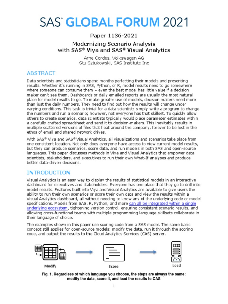 1136-2021 - Modernizing Scenario Analysis With SAS Viya and SAS Visual ...