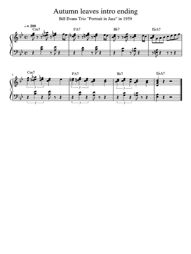 Autumn Leaves Intro Ending | PDF