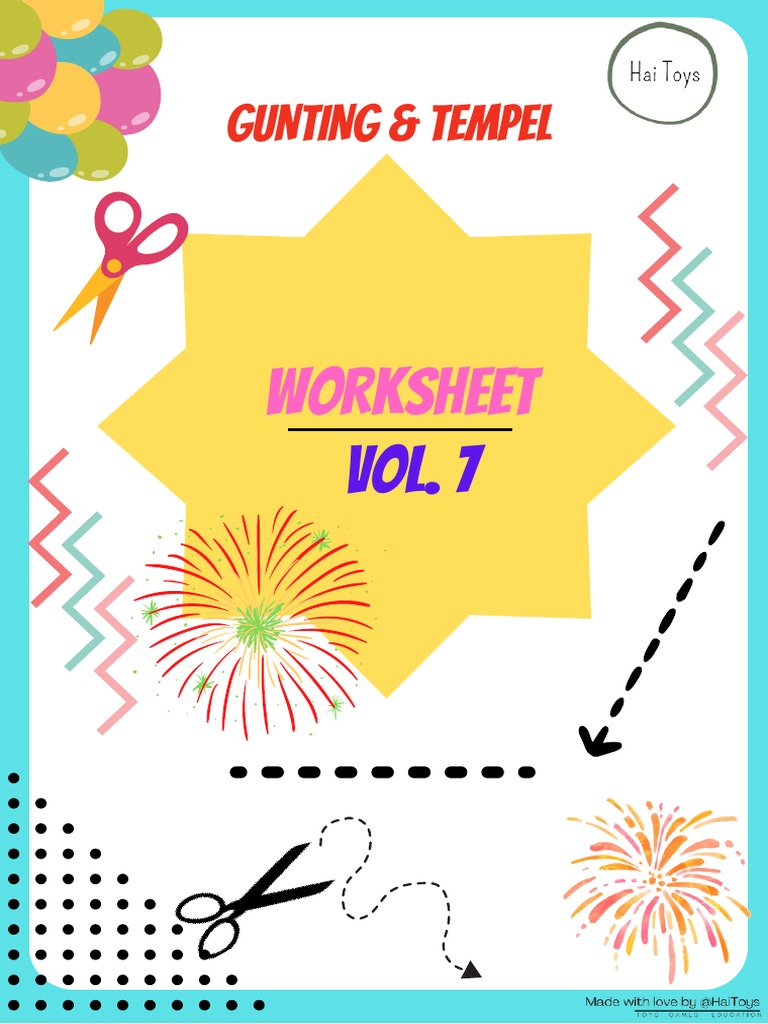 Worksheet Menggunting - Tempel Seri 2 Vol. 7 | PDF