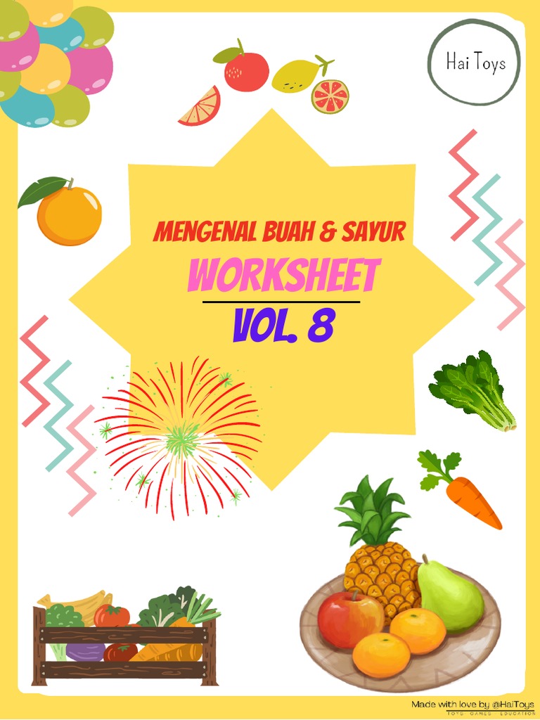 Worksheet Mengenal Buah Dan Sayur Vol. 8 | PDF
