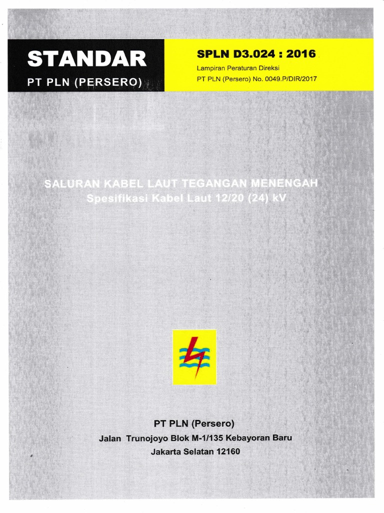 SPLN D3.024-2016 Submarine | PDF | Sains & Matematika