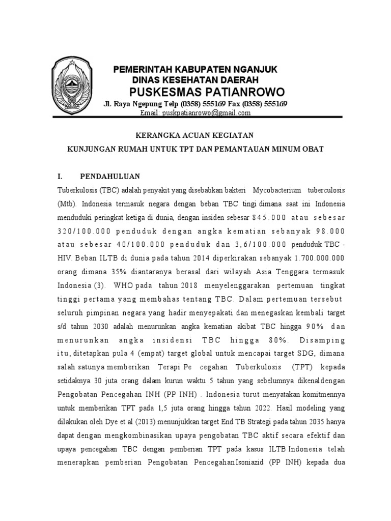 KAK p2 Kunjungan Rumah TBC | PDF