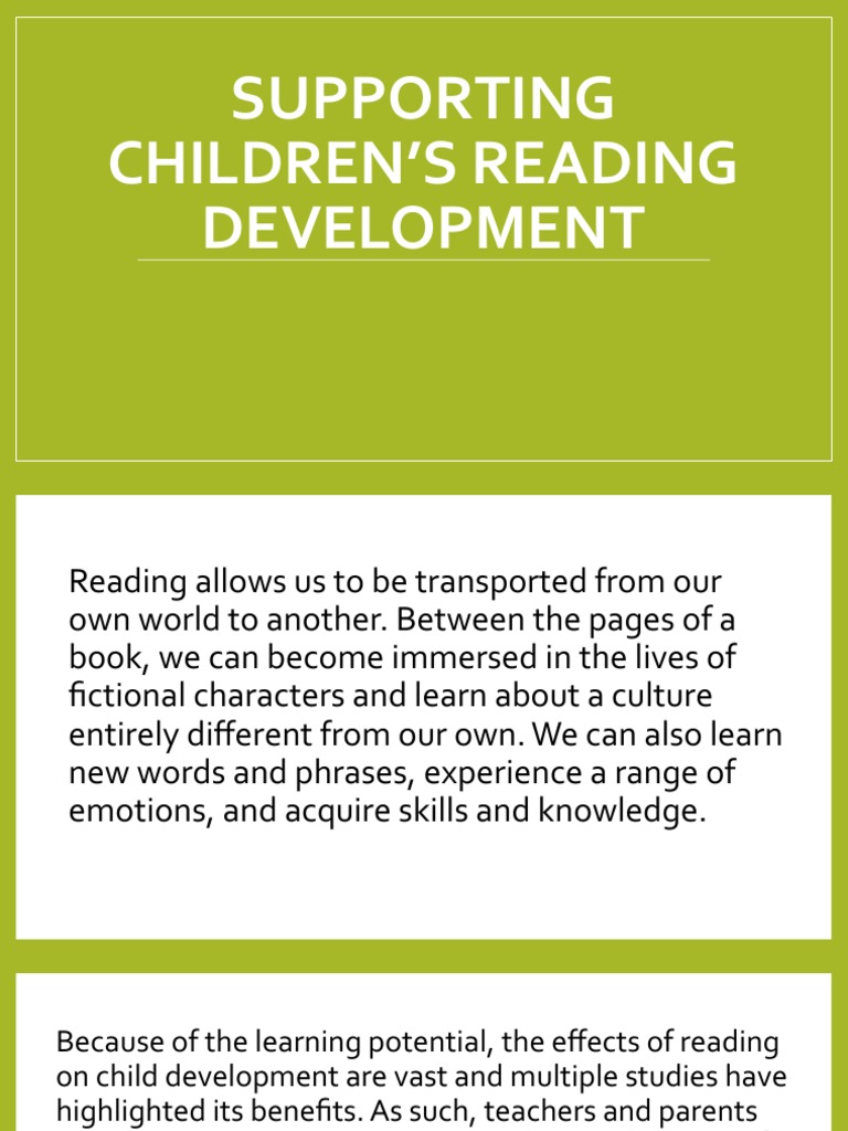 Supporting Children's Reading Development | PDF