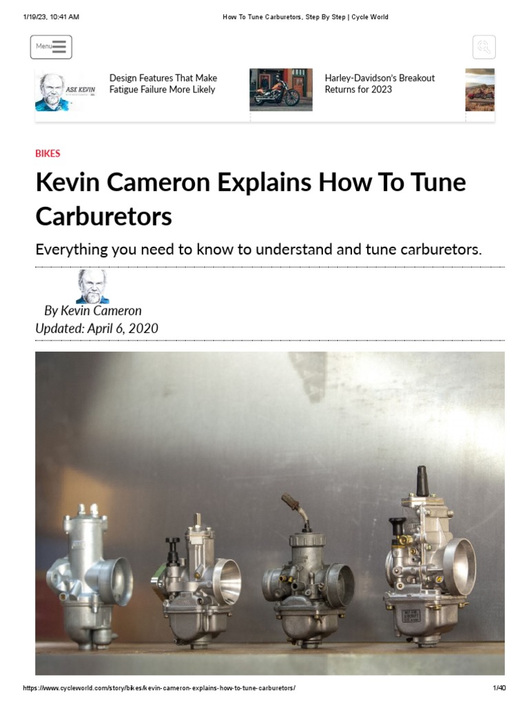 Tuning Harley Carburetors Explained | PDF | Carburetor | Throttle