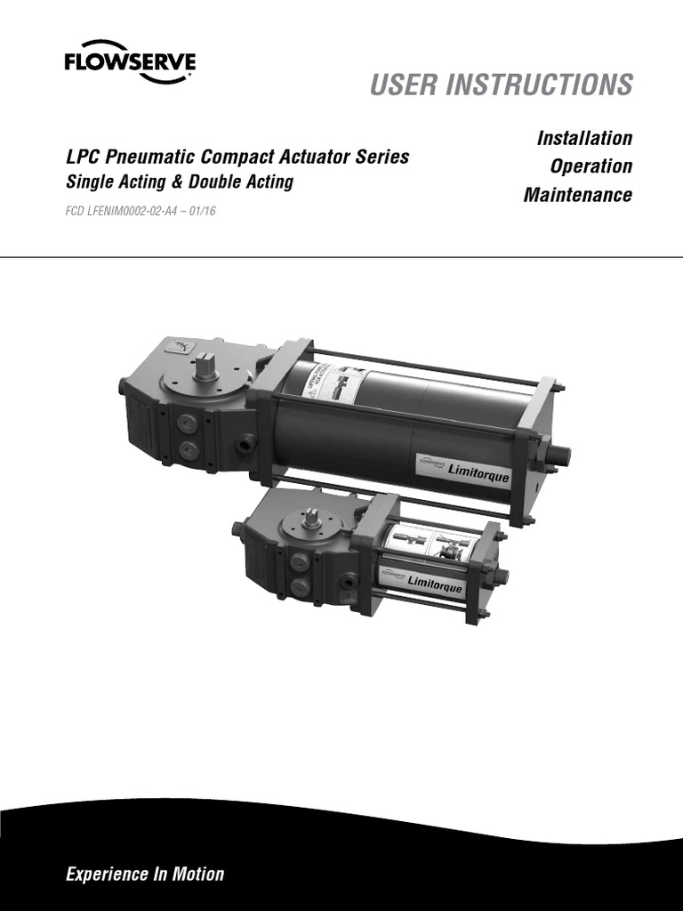 Limitorque LPC Pneumatic Compact Scotch-Yoke Actuator IOM | PDF | Valve ...