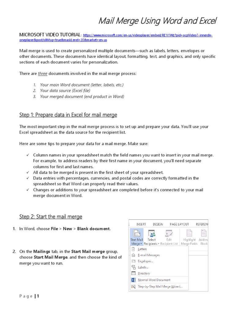 Office - Mail Merge | PDF | Microsoft Excel | Mail