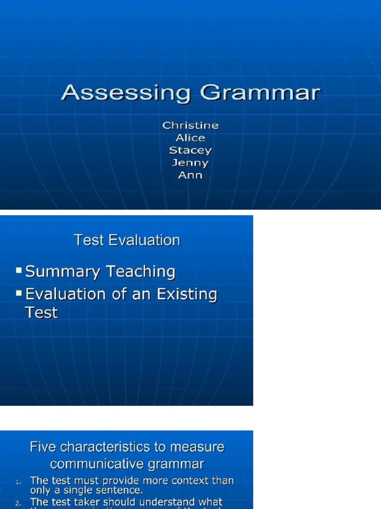 Assessing Grammar | PDF