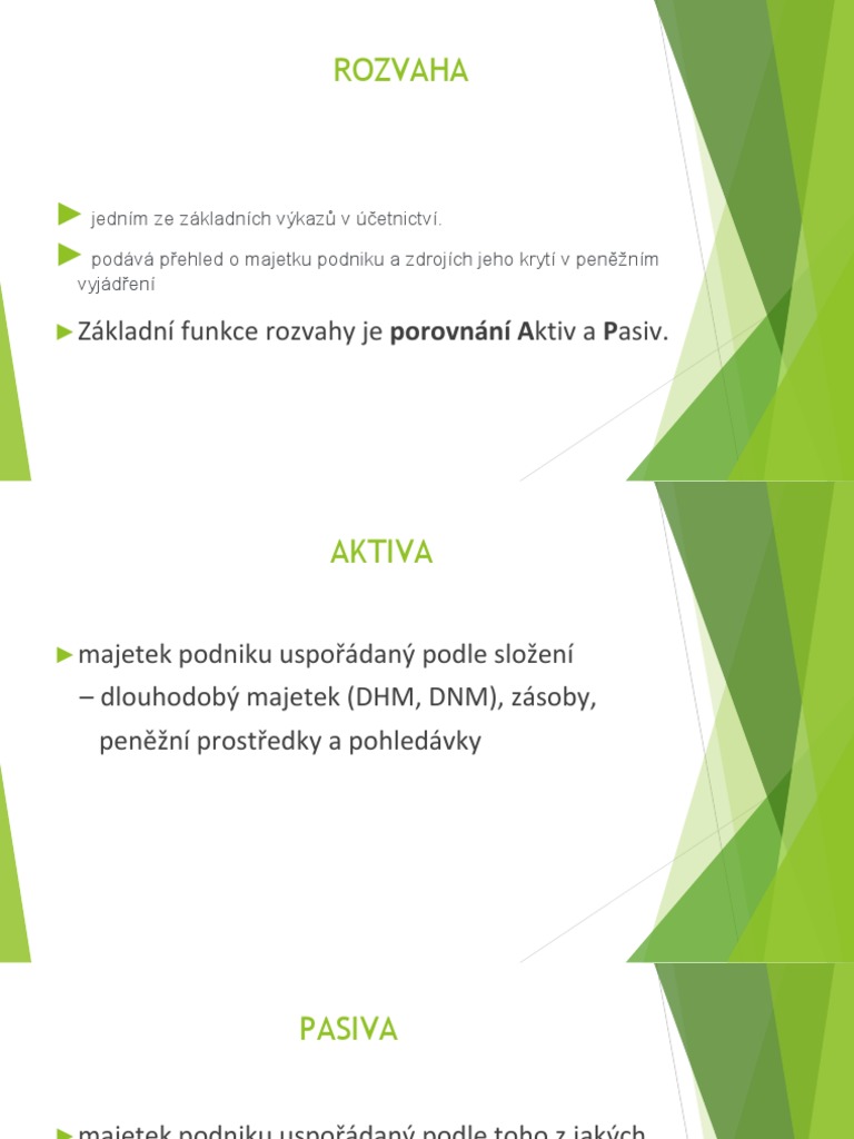 ROZVAHA - Aktiva, Pasiva, Druhy | PDF