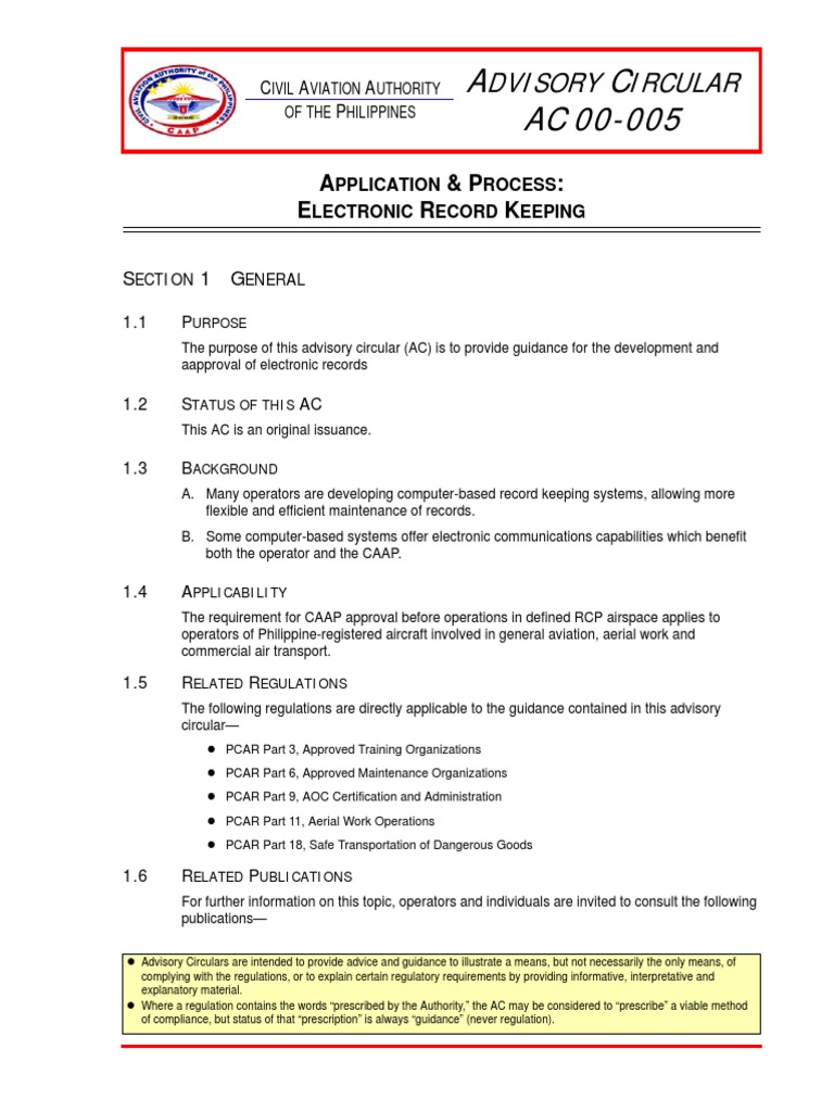 AC 00-005 Electronic Records - CAAP (A) 2011 | PDF
