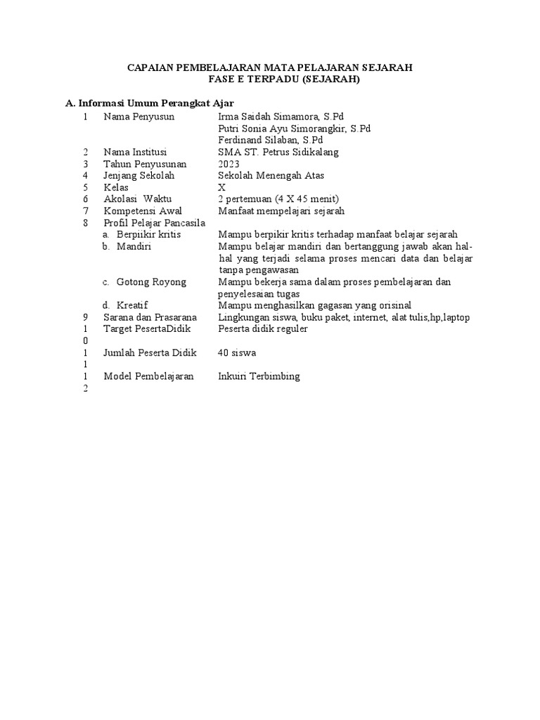 CP Sejarah Final | PDF