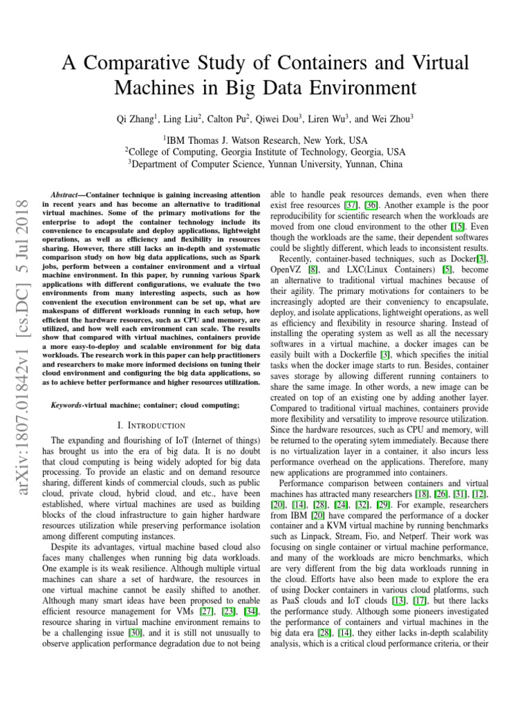 Containers and Virtual Machines Paper | PDF