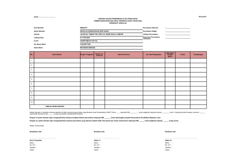B3 Akuan Terima | PDF