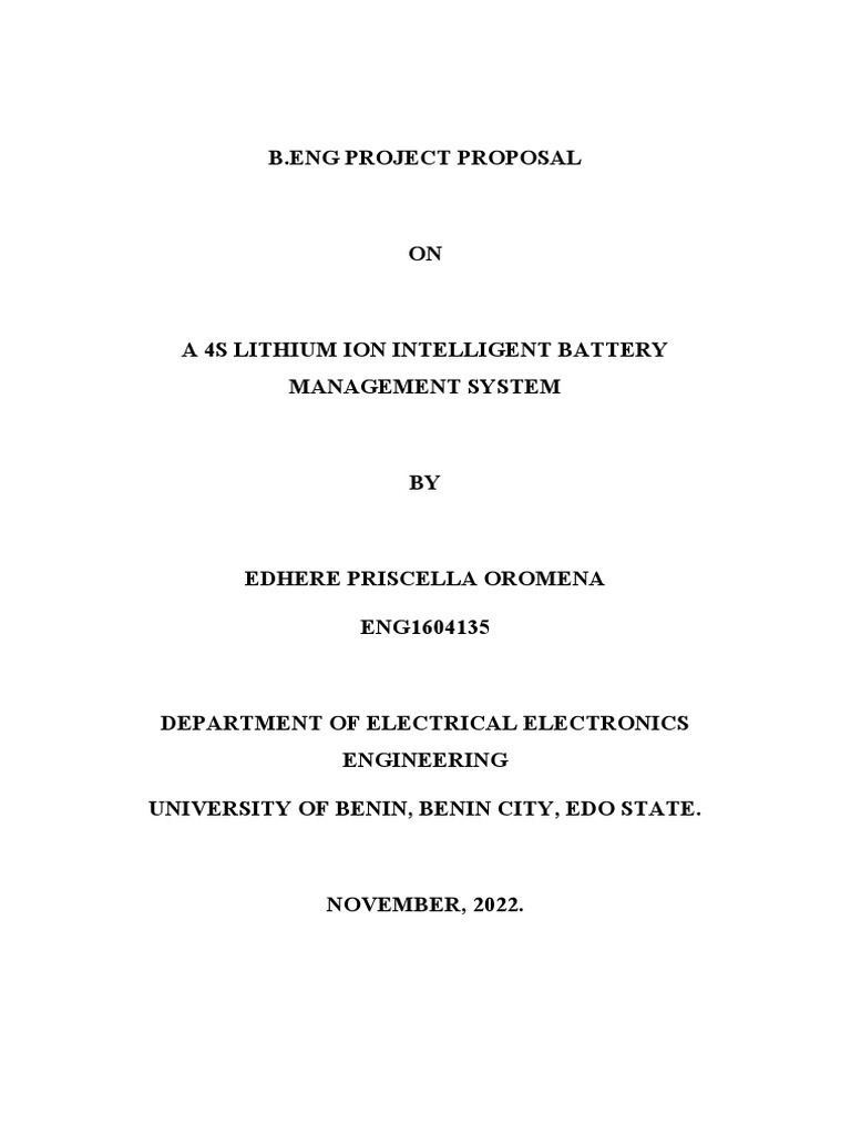 Bms Proposal | PDF | Lithium Ion Battery | Electric Vehicle