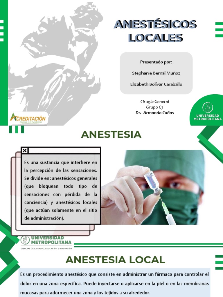 Anestésicos Locales | PDF | Anestesia | Potencial de acción