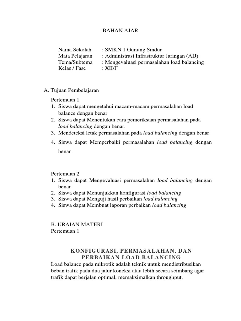 Load Balancing MikroTik | PDF
