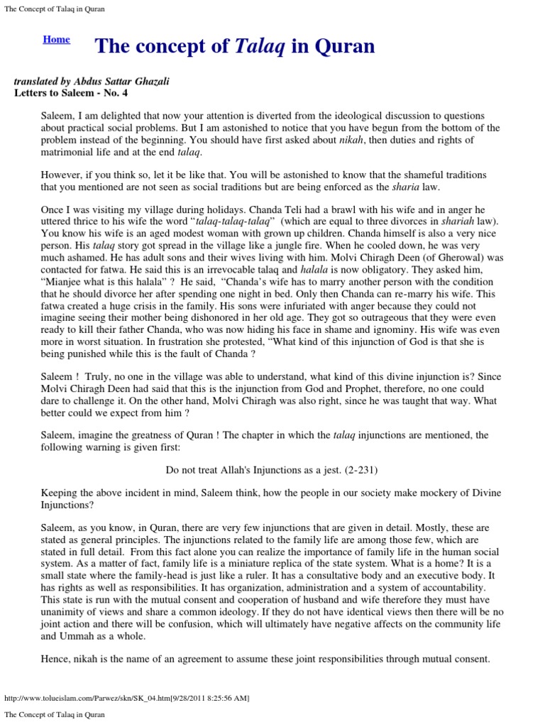 The Concept of Talaq in Quran | Quran | Marriage | Free 30-day Trial ...