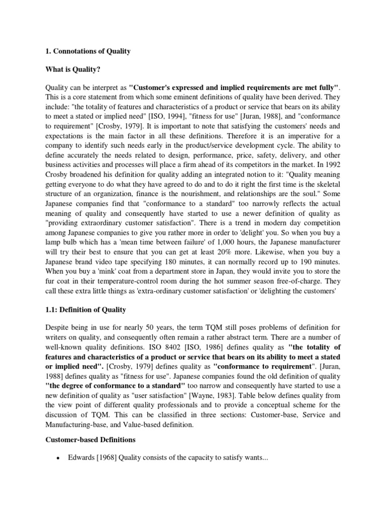 Total Quality Management | PDF | Quality (Business) | Quality Management