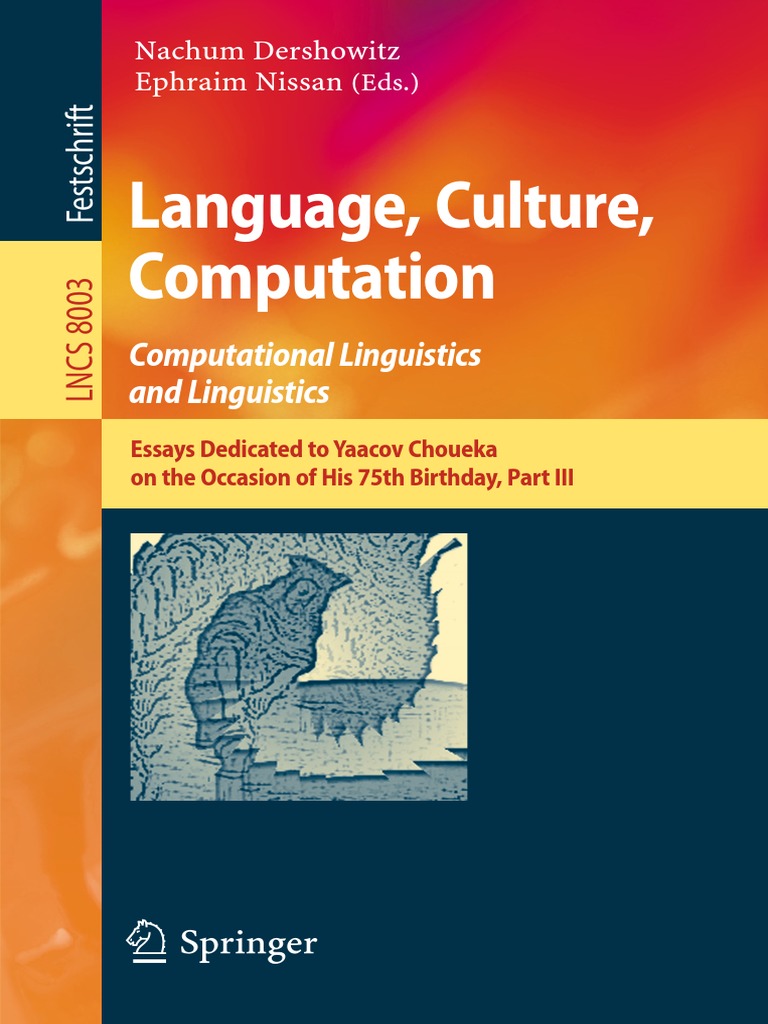 Language, Culture, Computation: Computational Linguistics and Linguistics | PDF | Lexicon ...