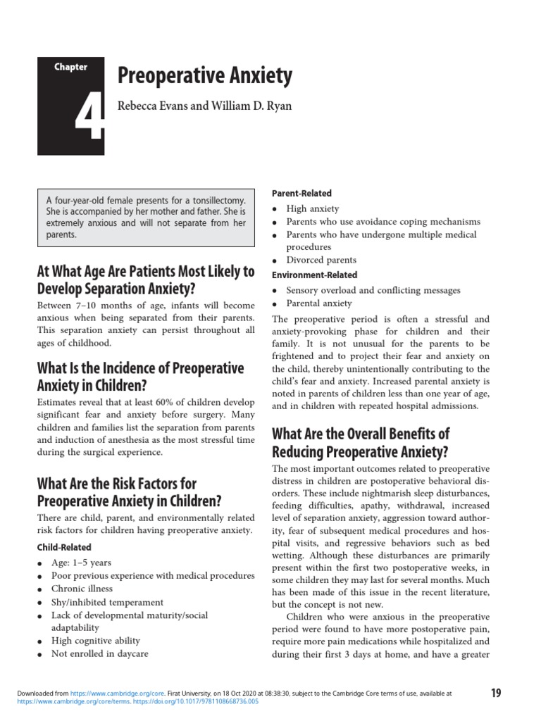 Case Studies in Pediatric Anesthesia-4.preoperative - Anxiety | PDF ...