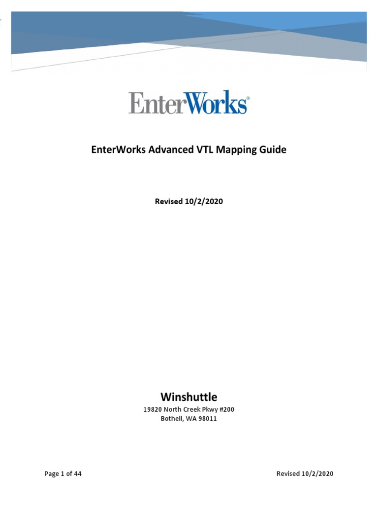 EnterWorks Advanced Mapping VTL Guide | PDF