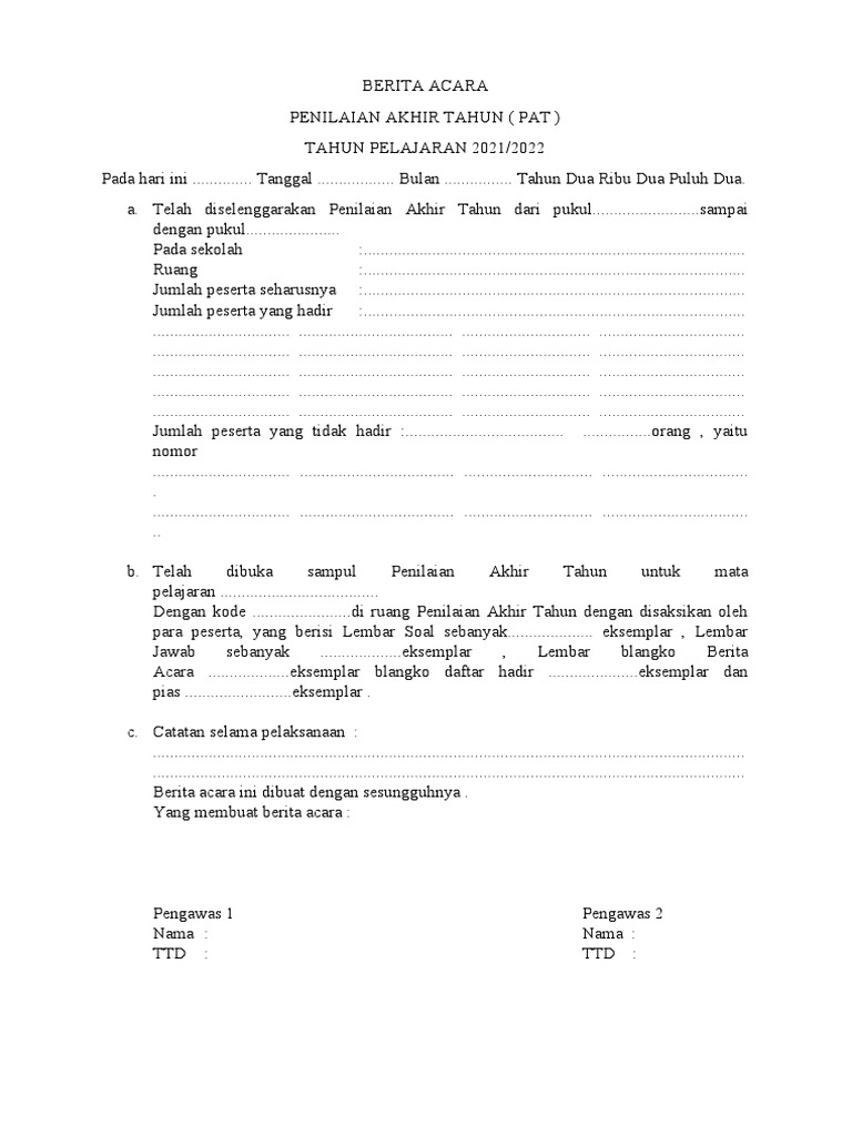 BERITA ACARA Pat | PDF