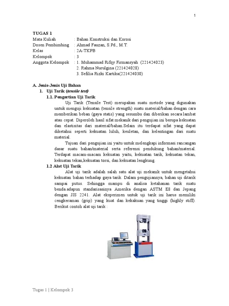 Uji Bahan Konstruksi & Korosi | PDF