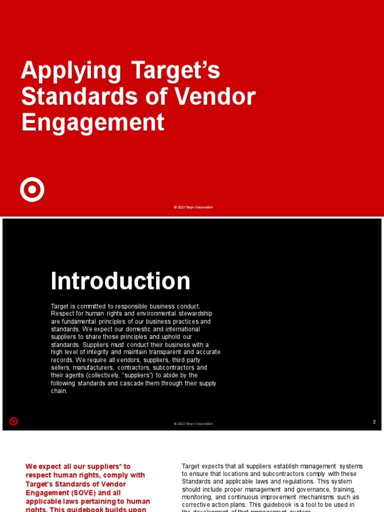 Target Vendor Engagement Standards Guide | PDF | Employment | Labour ...