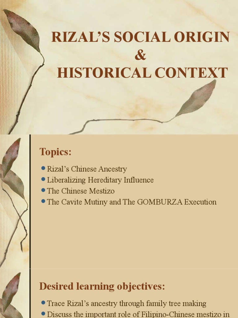 Rizal Social Origin and Historical Context | PDF | Philippines