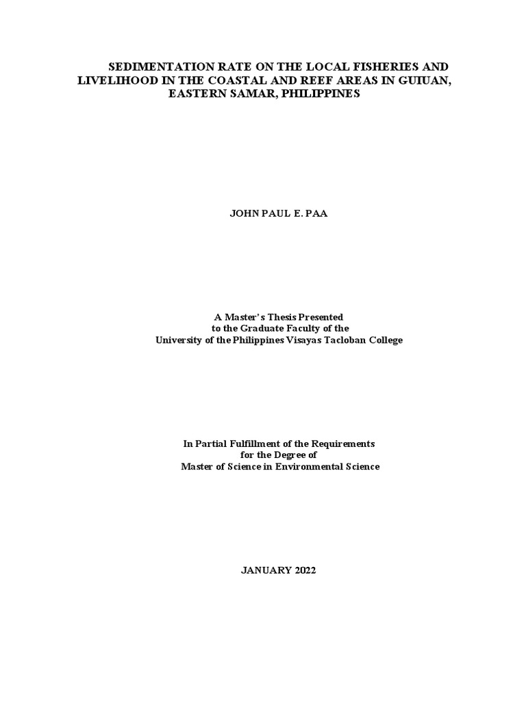 PROPOSAL DNSM Paa Revised | PDF | Coral Reef | Sediment