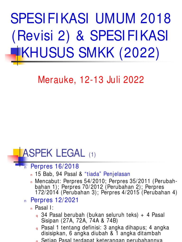 Spesifikasi Umum 2018 Rev.2 & Spesifikasi Khusus SMKK - Merauke (12-13 ...