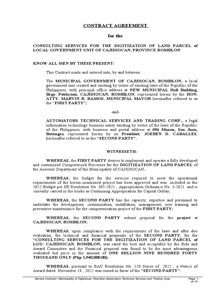 Draft Contract Digitization | PDF | Guarantee | License