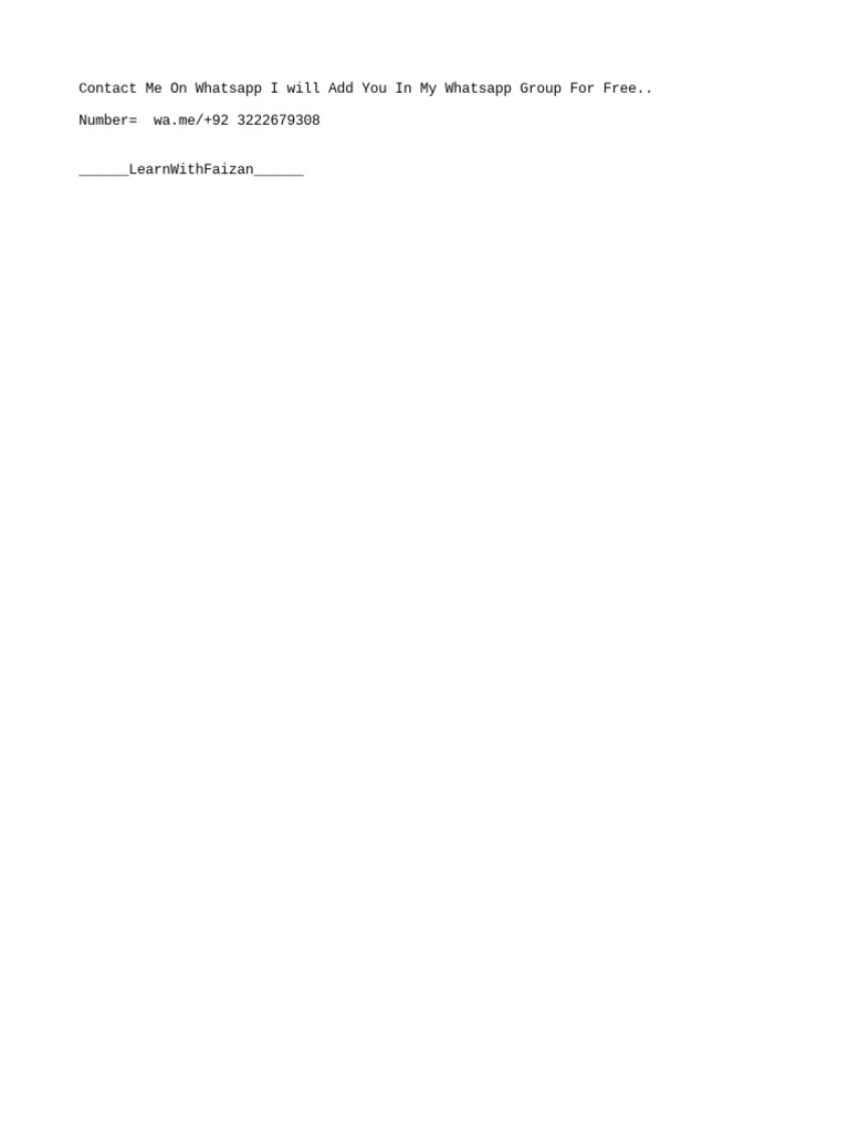 Whatsapp Number | PDF