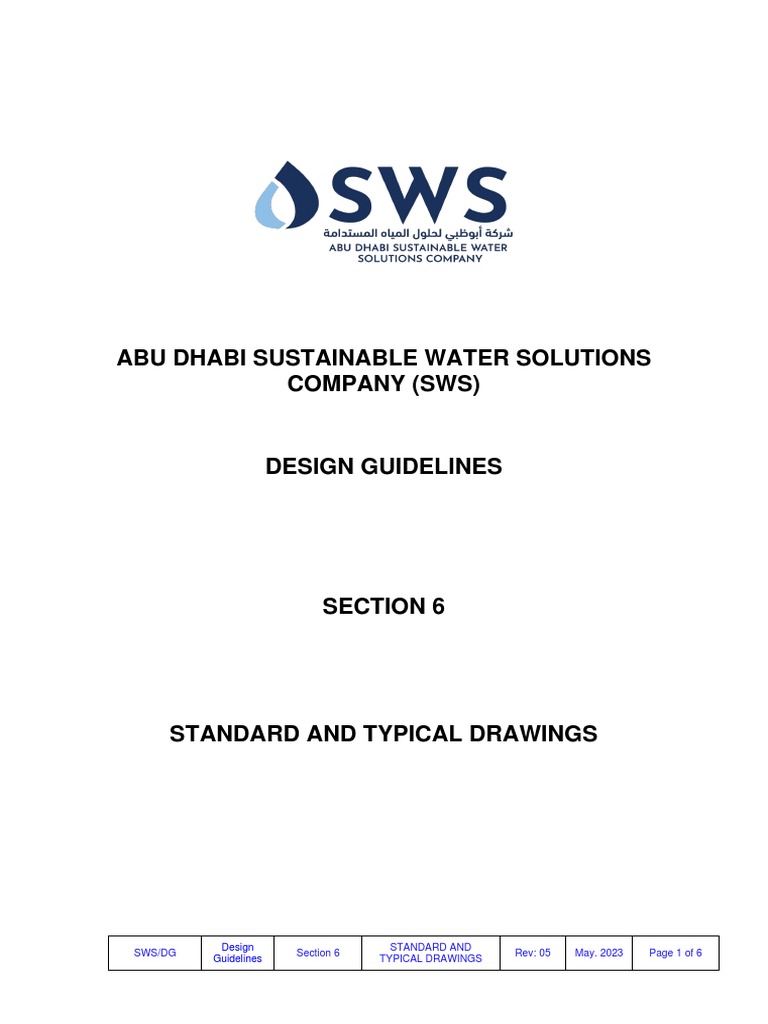SWS Standard Drawings Guidelines | PDF | Sanitary Sewer | Sewerage