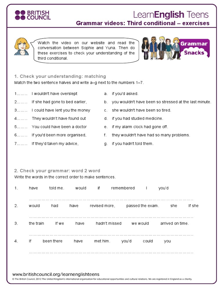 Third Conditional Grammar Exercises | PDF | Language Arts & Discipline