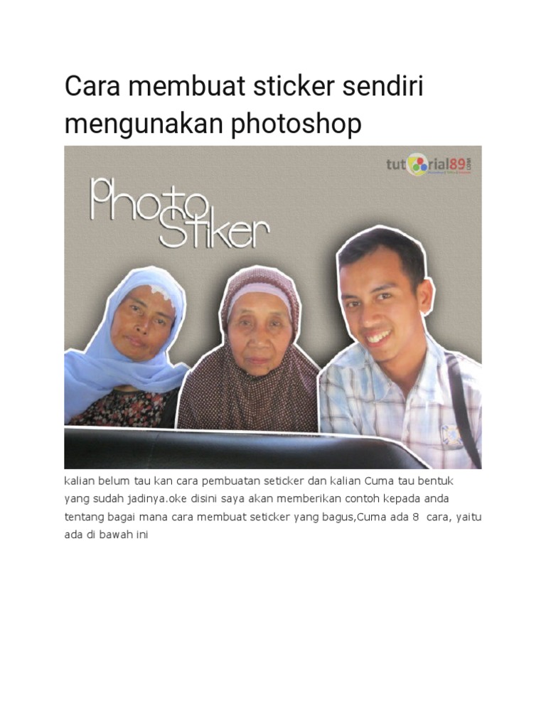 Cara Membuat Sticker Sendiri Mengunakan Photoshop | PDF | Karier ...