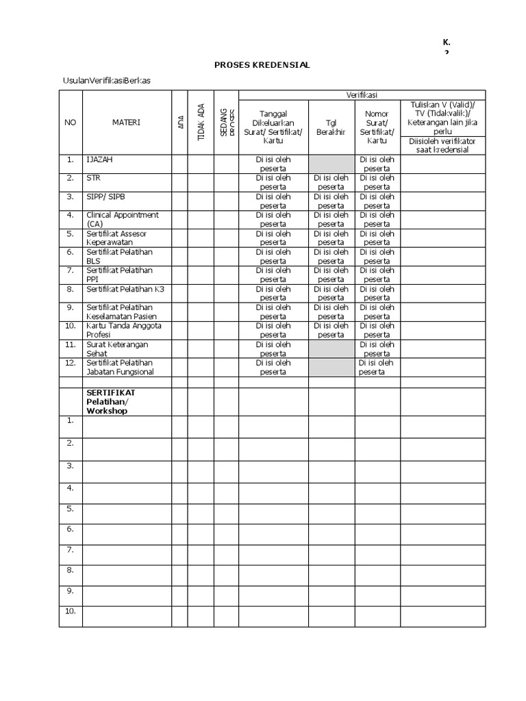 Form Verifikasi Berkas | PDF
