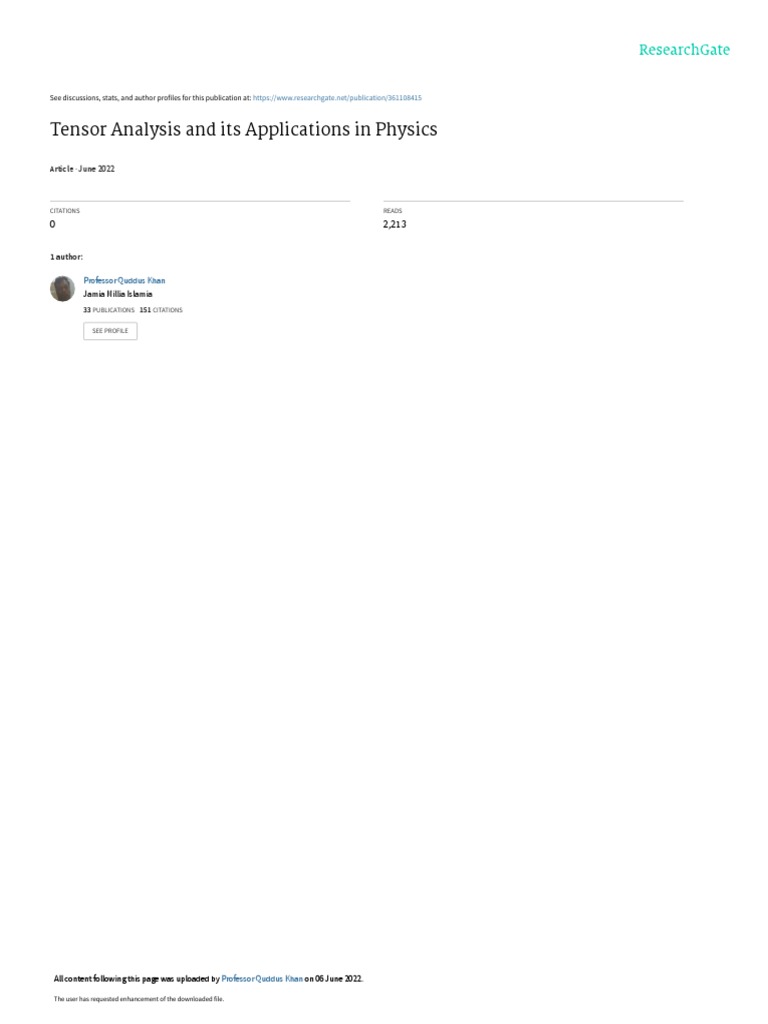 Tensor | PDF | Tensor | Field (Physics)