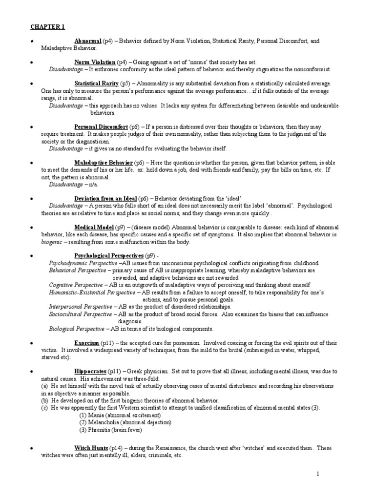 Abnormal Psychology Review | PDF