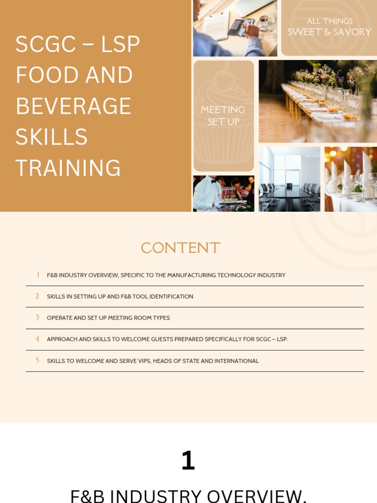 SCGC - LSP Food and Beverage Skills Training | PDF