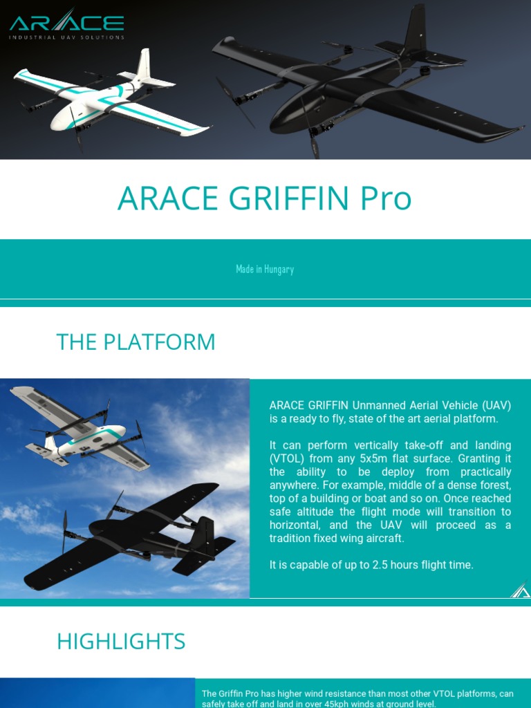 Arace Griffin Pro Brochure | Download Free PDF | Unmanned Aerial ...
