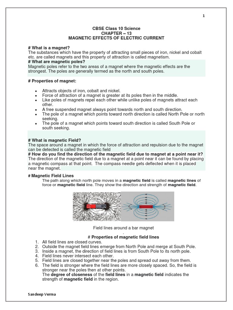 Magnetic Effect of Electric Current | PDF