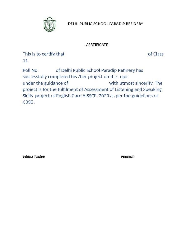 Project Certificate | PDF