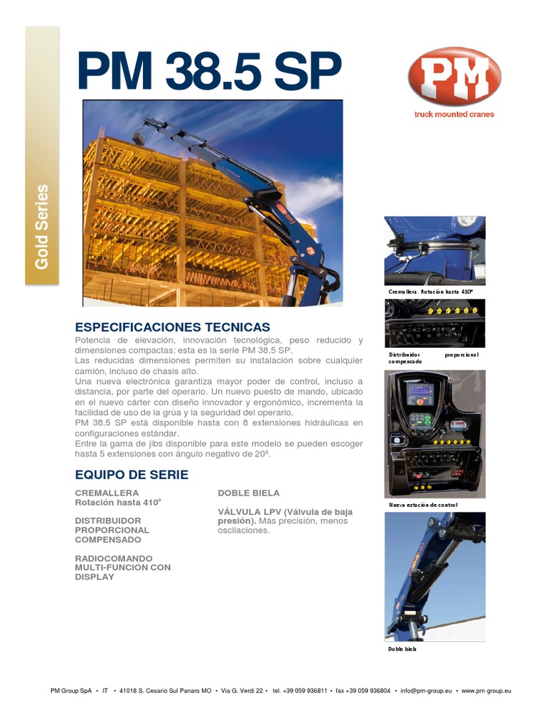 PM 38.5 SP: Especificaciones Tecnicas | PDF | Bienes manufacturados ...